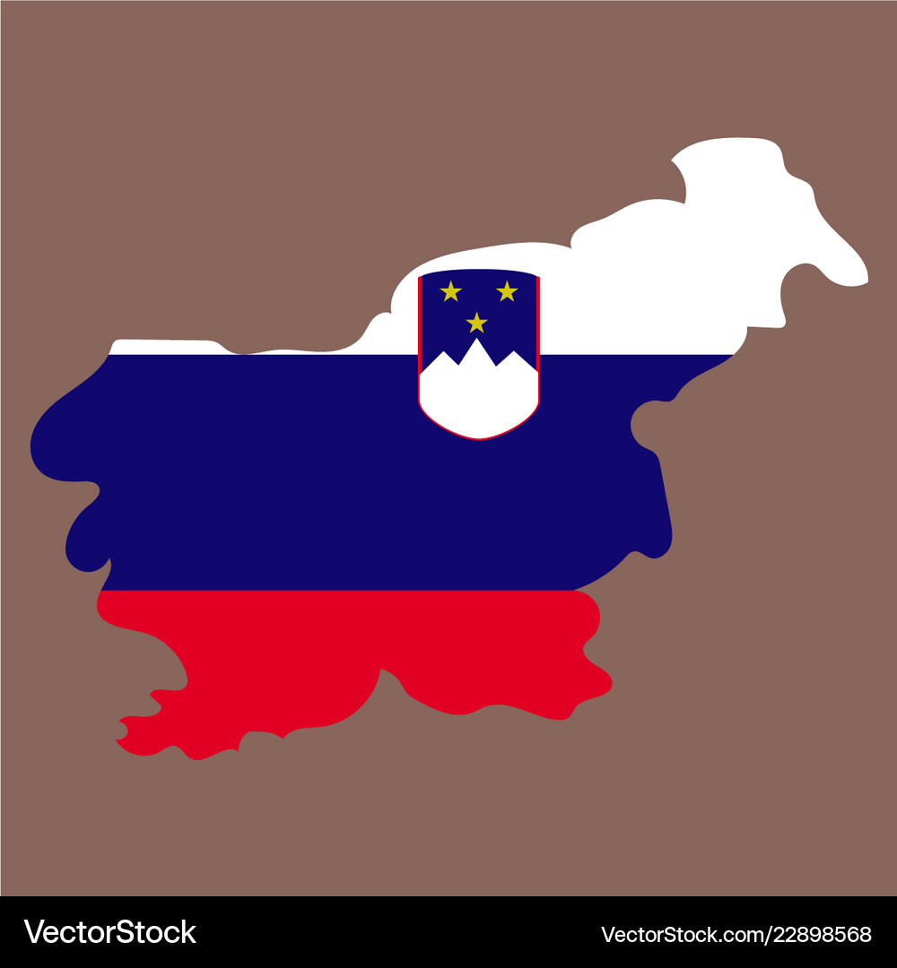 Symbol poster banner slovenia map Royalty Free Vector Image