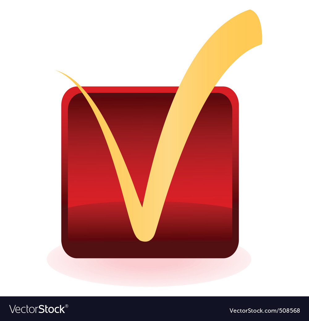Tick button Royalty Free Vector Image - VectorStock