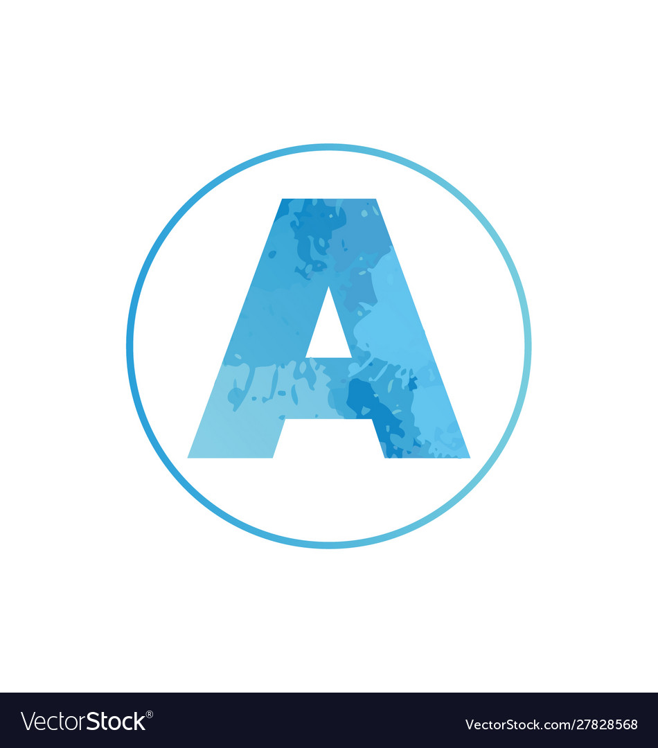 Watercolor alphabet in a circle Royalty Free Vector Image