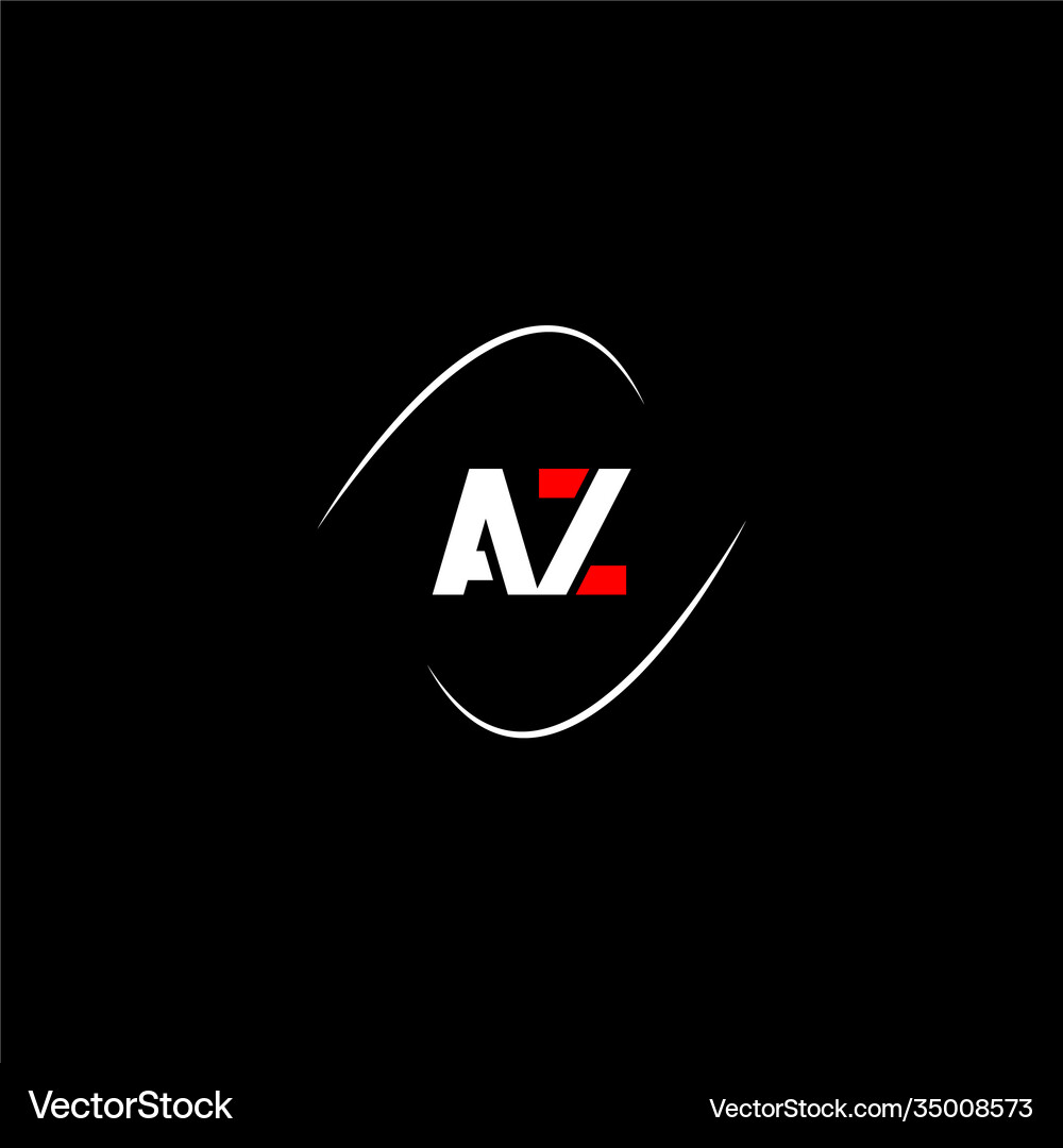 A z letter logo creative design on black color Vector Image