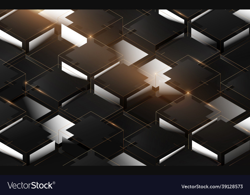 Abstract 3d luxury box structure pattern elegant Vector Image