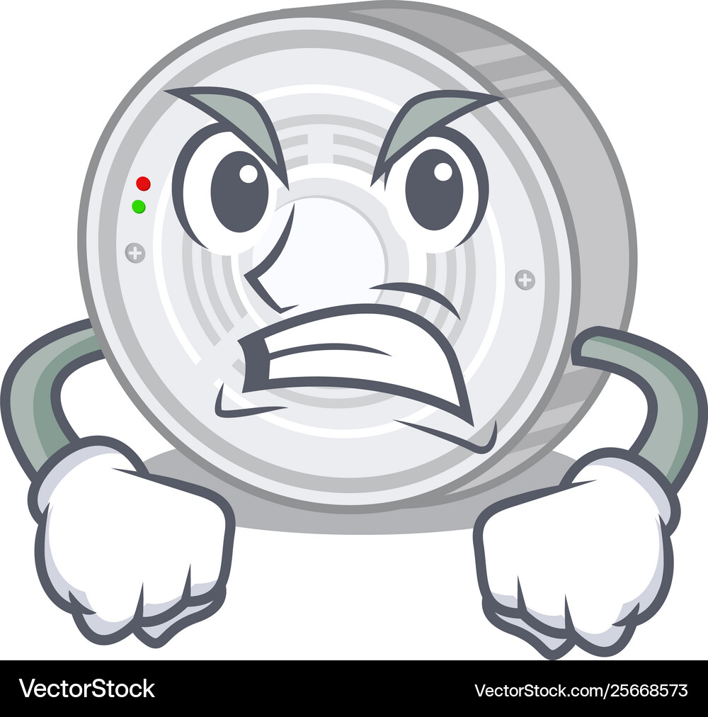 Angry smoke detector in cartoon shape Royalty Free Vector