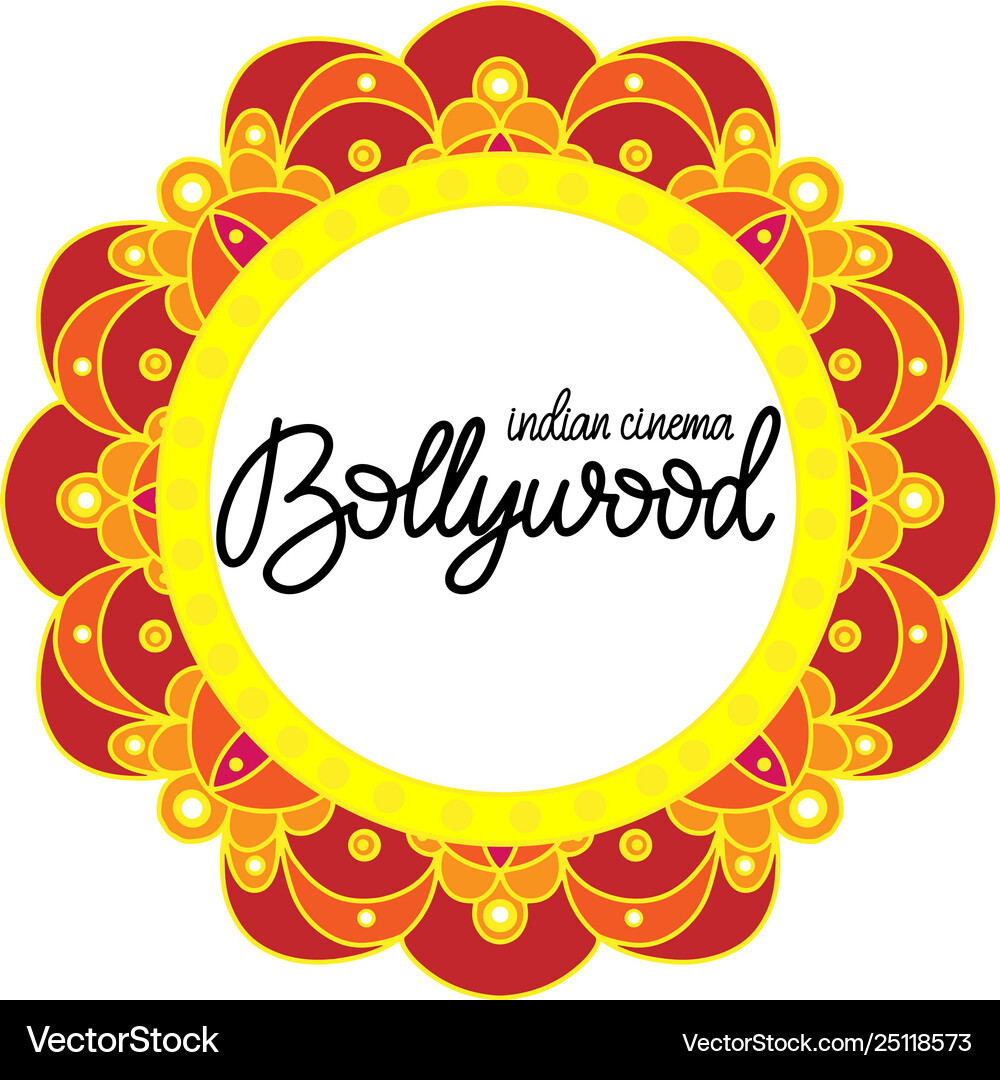 Bollywood indian cinema lettering image Royalty Free Vector