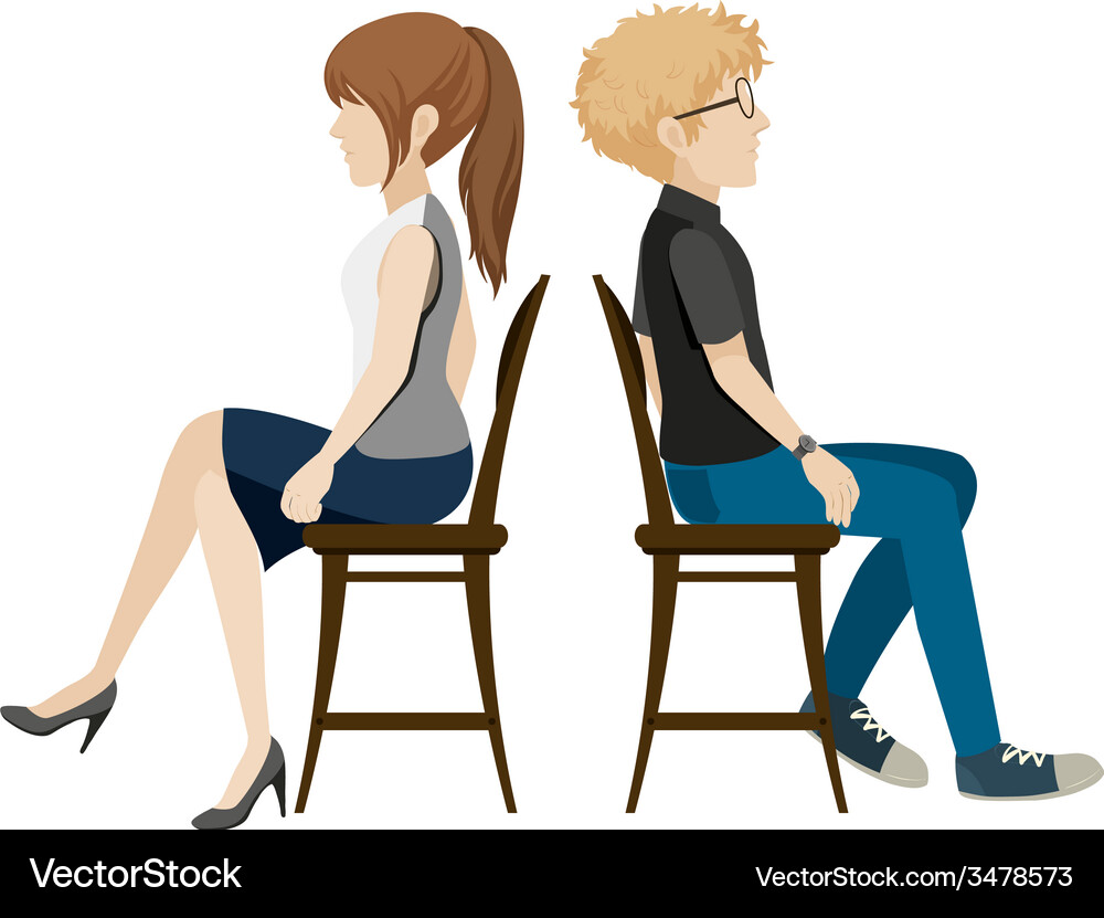 Girl And Boy Back To Back Logo