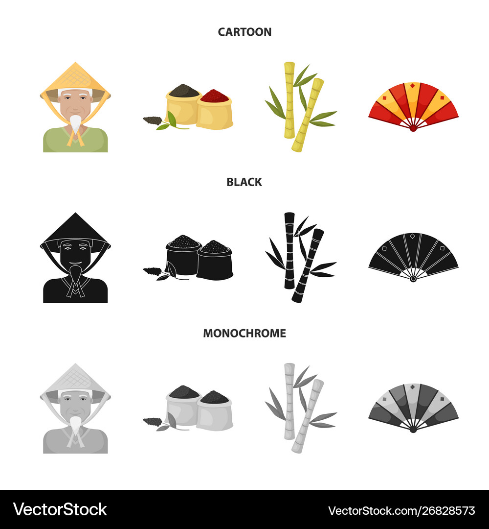 Country and asia logo set Royalty Free Vector Image
