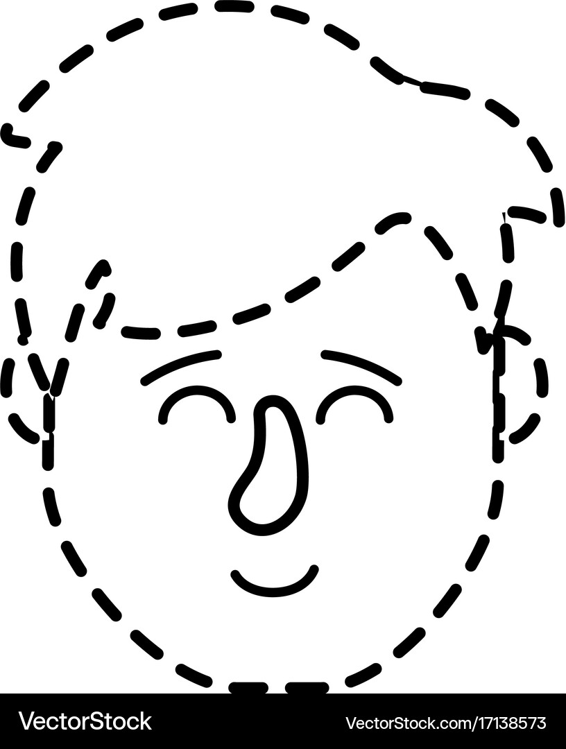 Dotted shape avatar man head with hairstyle design