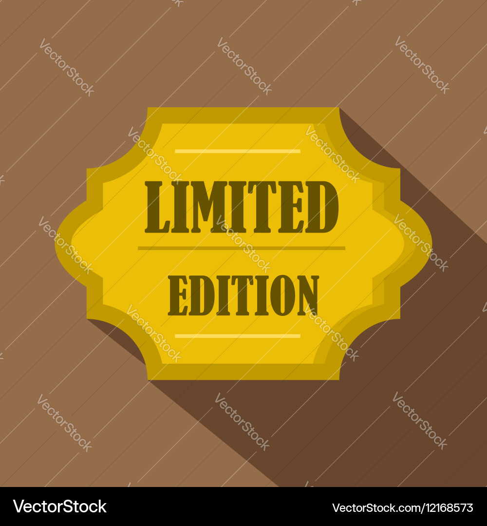 Golden limited edition label icon flat style Vector Image