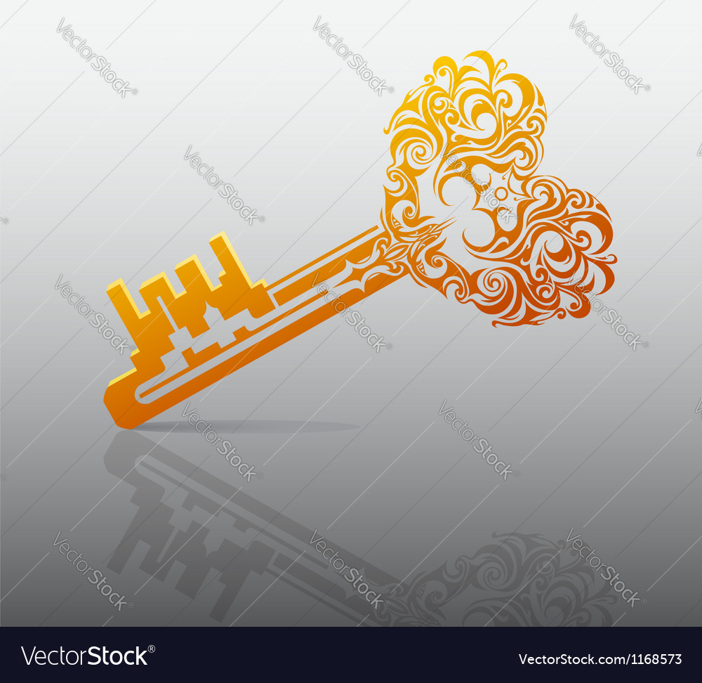Heart shaped key Royalty Free Vector Image - VectorStock