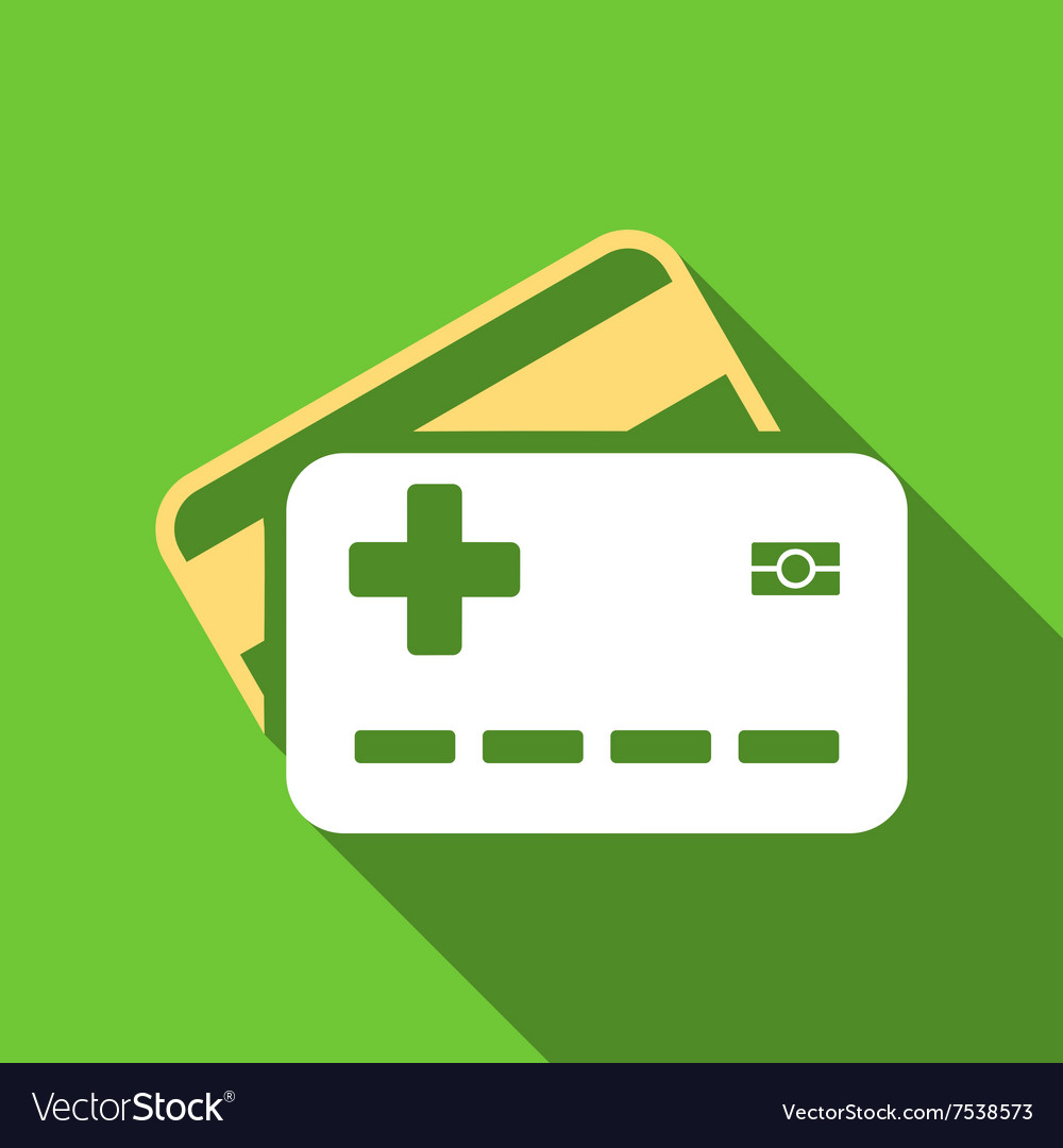 Medical insurance cards flat long shadow square Vector Image Medical insurance cards flat long shadow square Vector Image