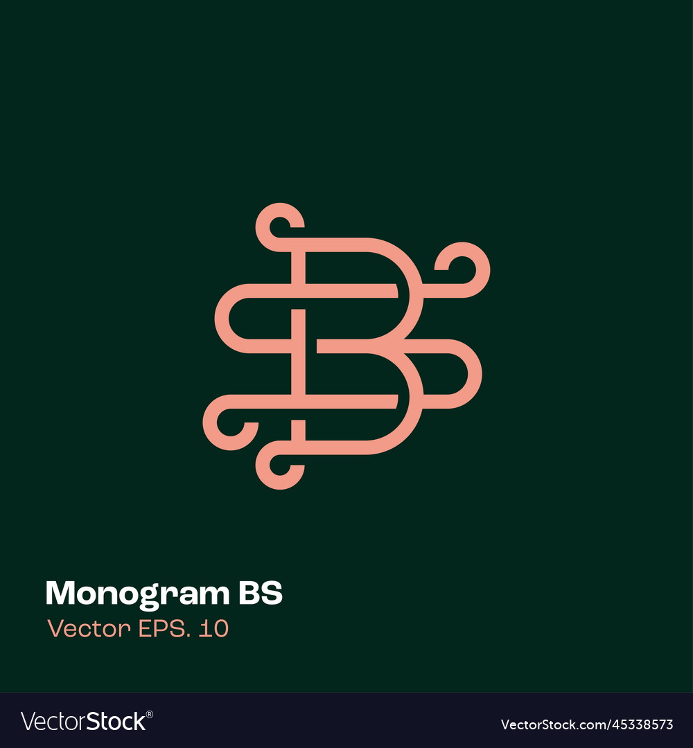 Monogram logo bs Royalty Free Vector Image - VectorStock