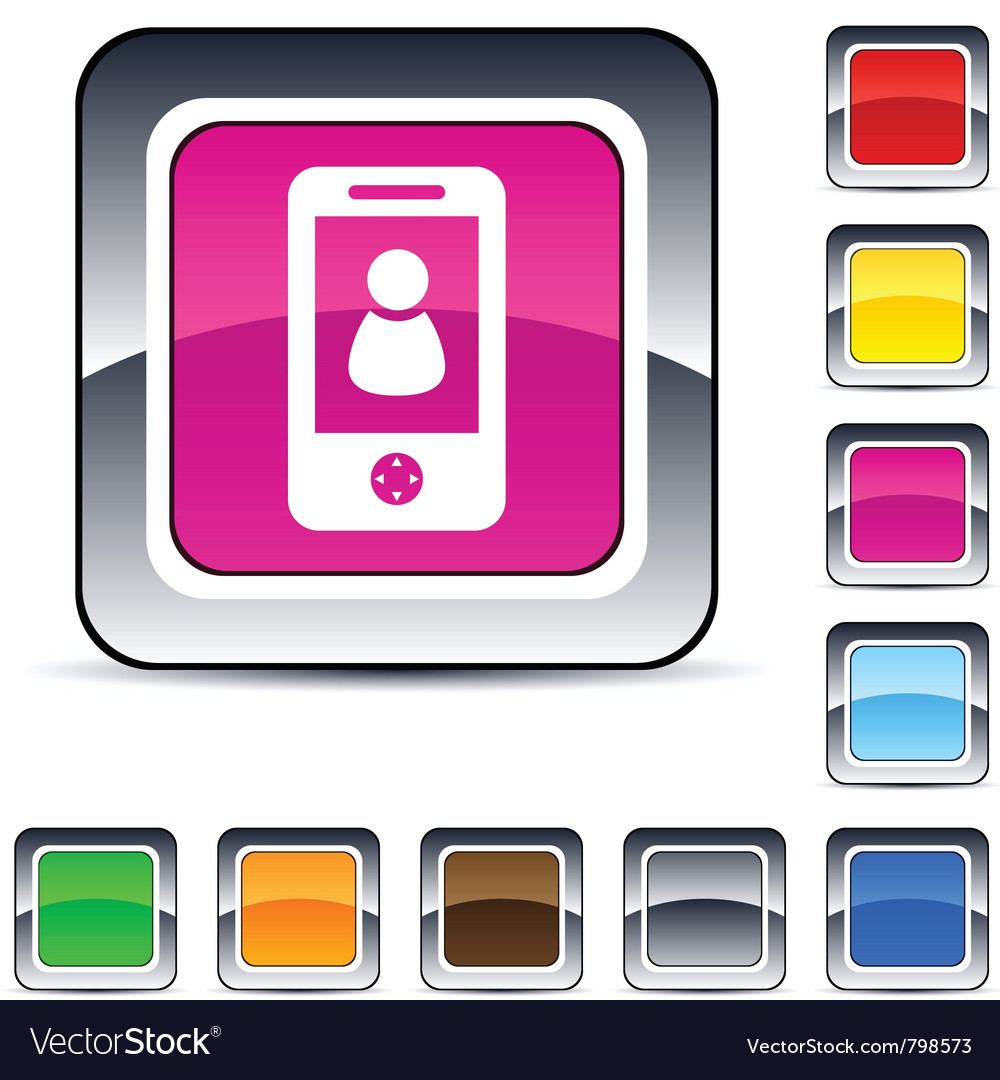 Person square button Royalty Free Vector Image