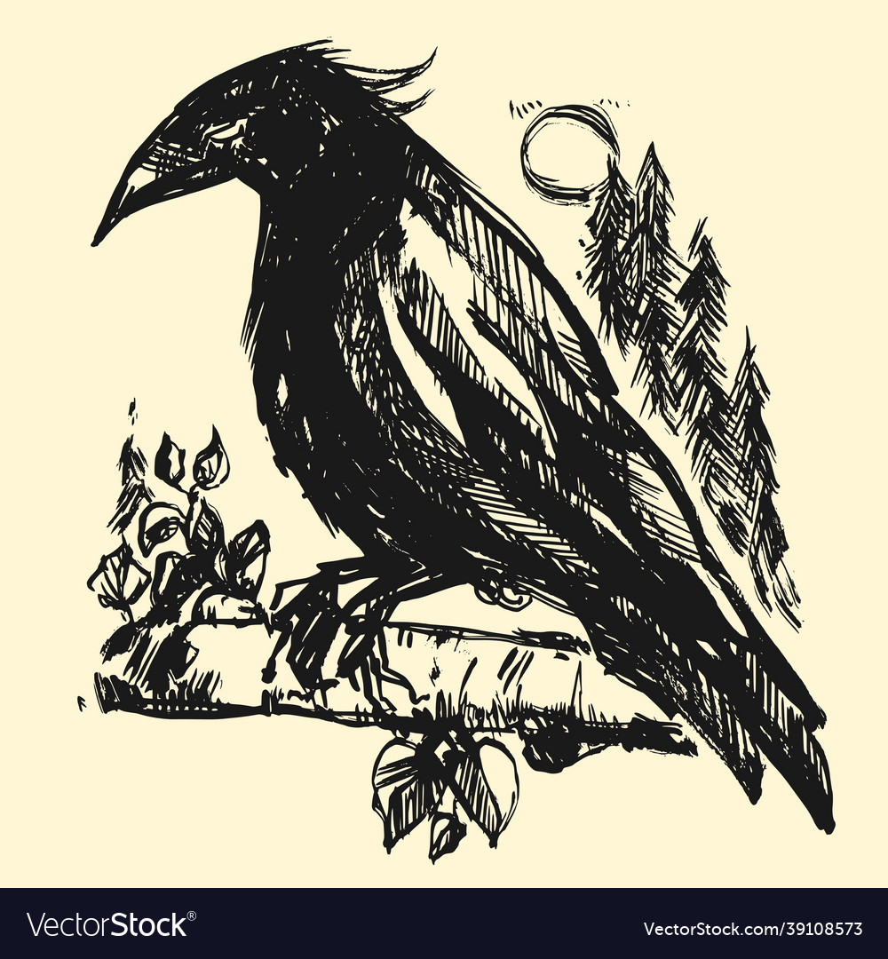 Raven Royalty Free Vector Image - VectorStock