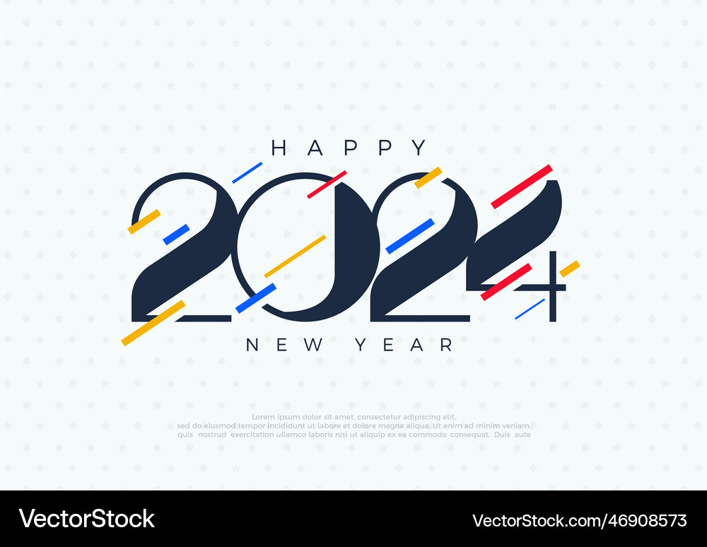 Unique 2024 number design with colorful modern Vector Image