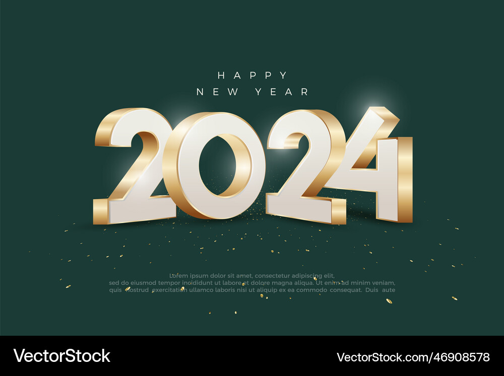 3d gold luxury 2024 background design Royalty Free Vector