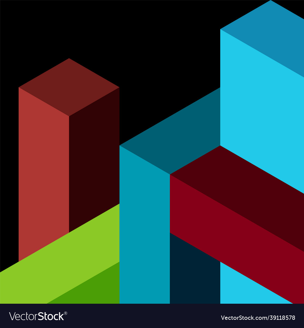 Abstract background 3d cubes cubic elements Vector Image