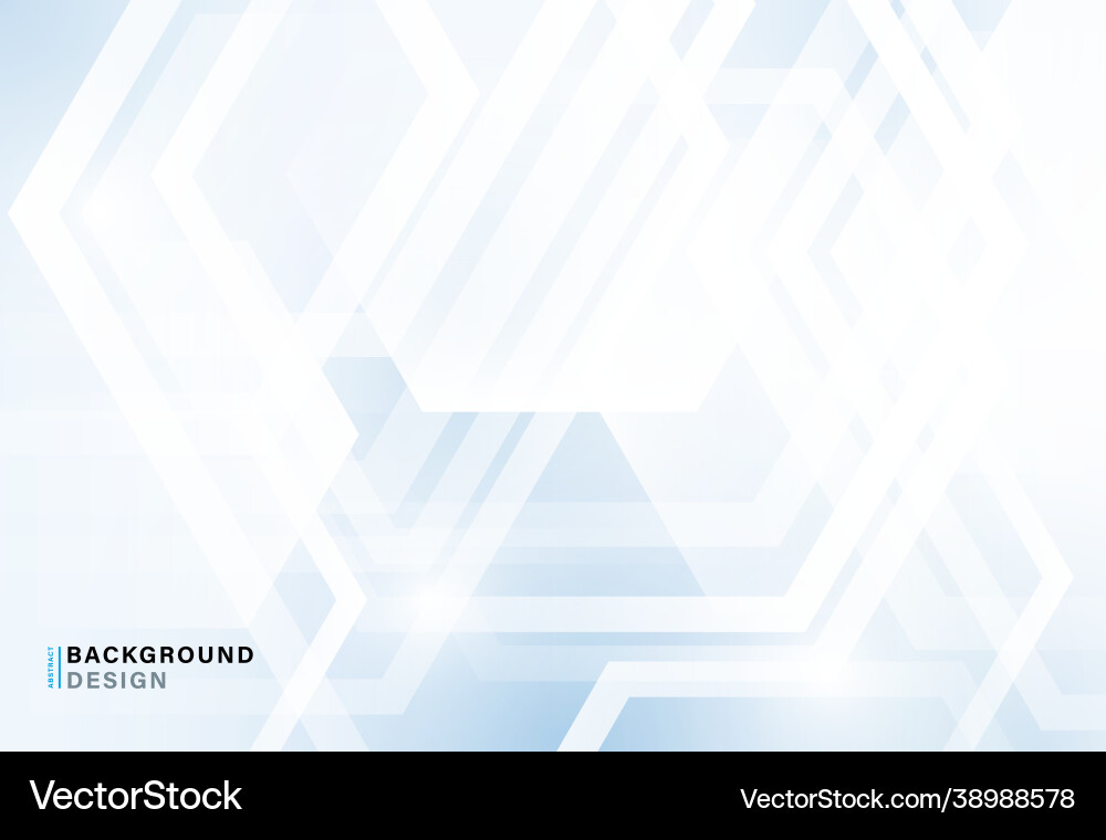 Abstract white hexagons geometric shapes on light Vector Image