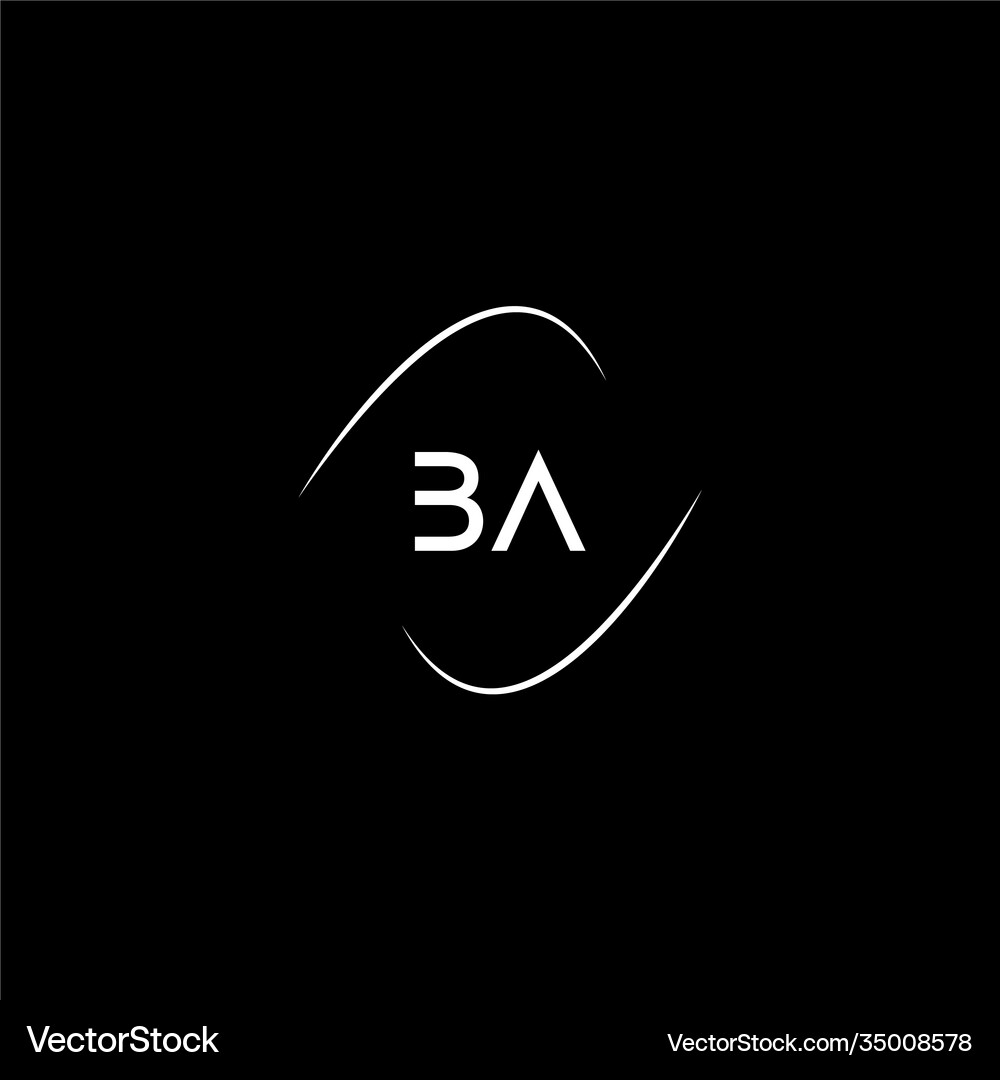 B a letter logo creative design on black color Vector Image