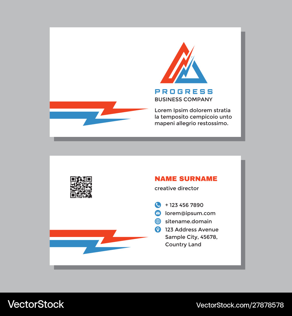 Business visit card template with logo - concept Vector Image