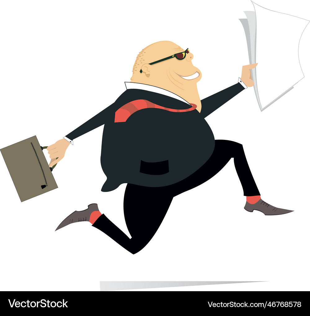 Cartoon running businessman Royalty Free Vector Image