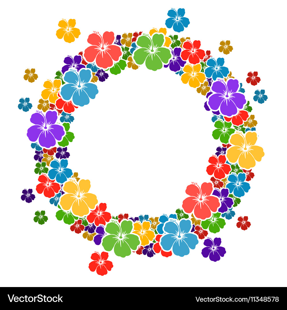 Circle frame with flowers for your text Royalty Free Vector