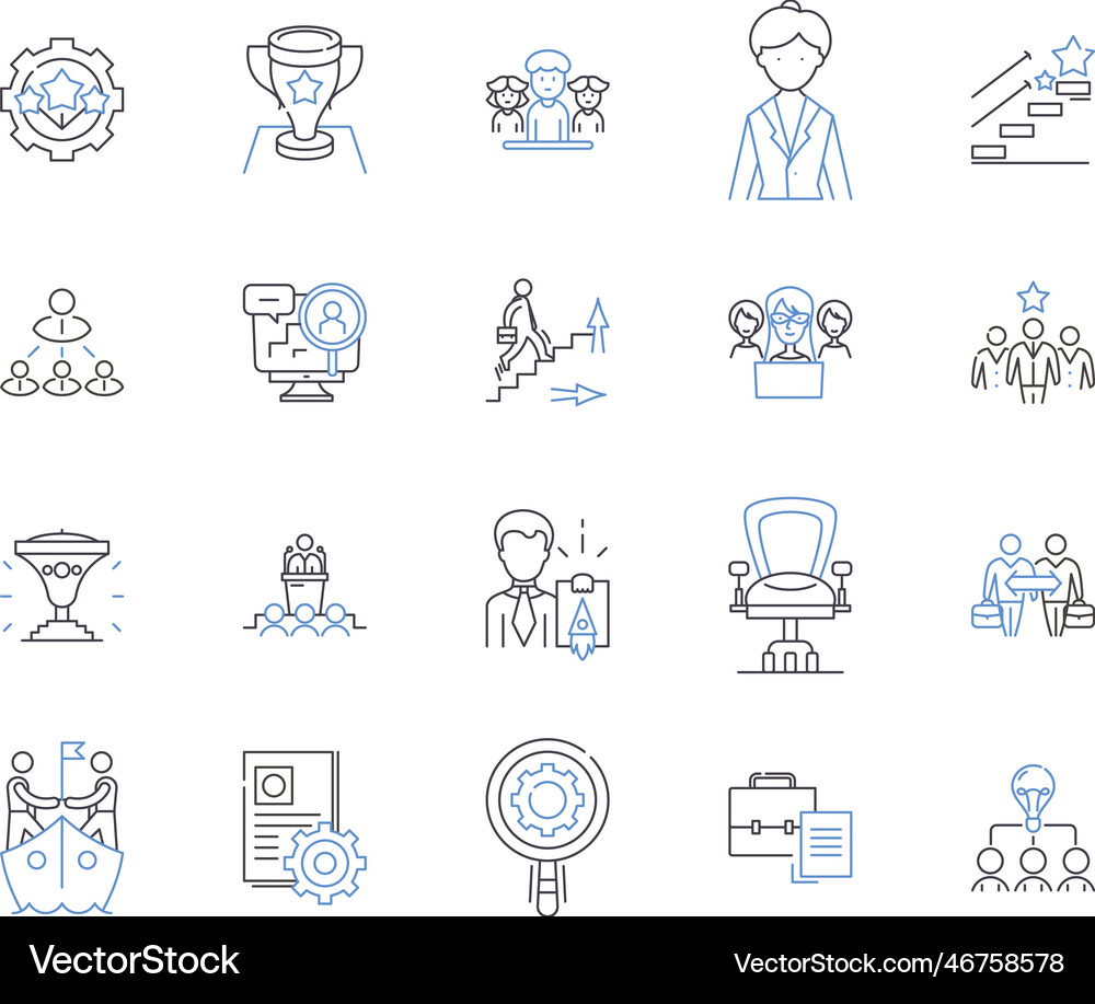 Customer service outline icons collection Vector Image