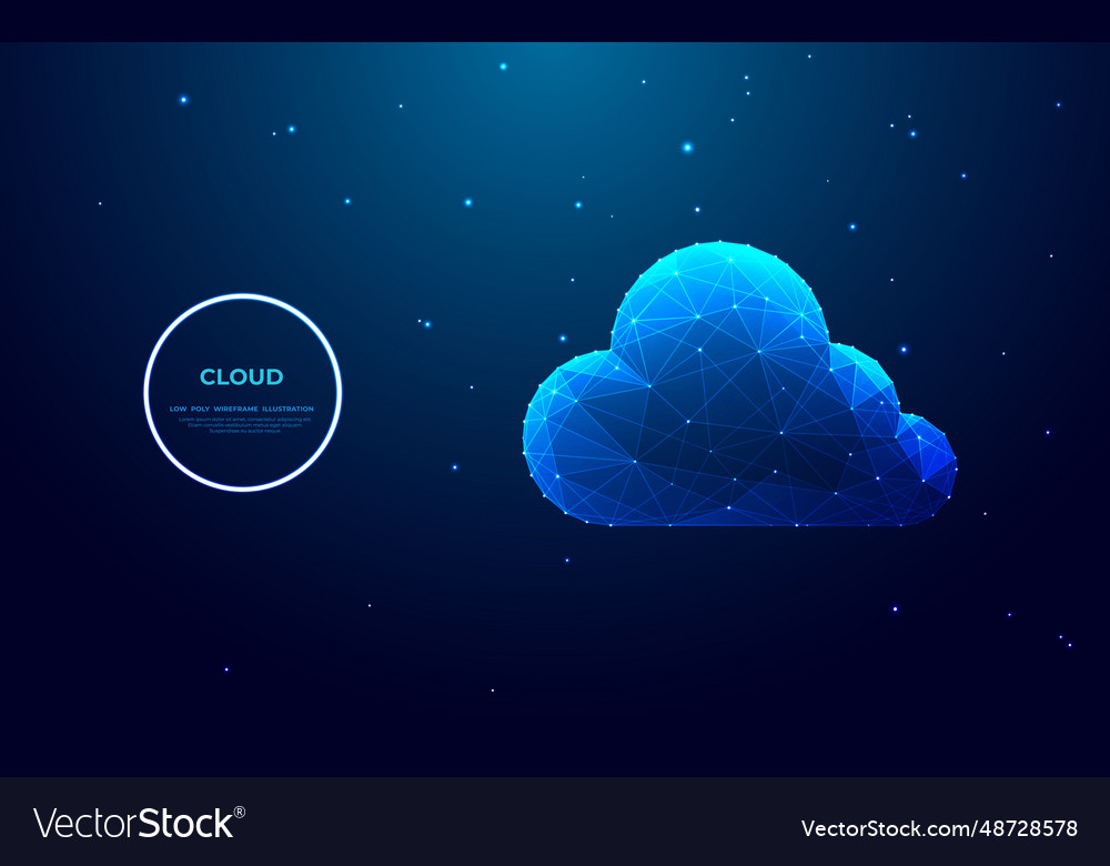 Digital cloud in futuristic polygonal style in Vector Image