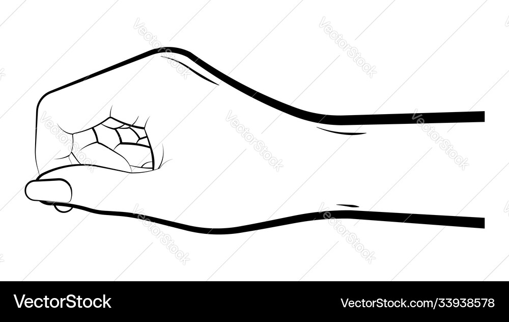 Female hand gently takes a small object with his Vector Image