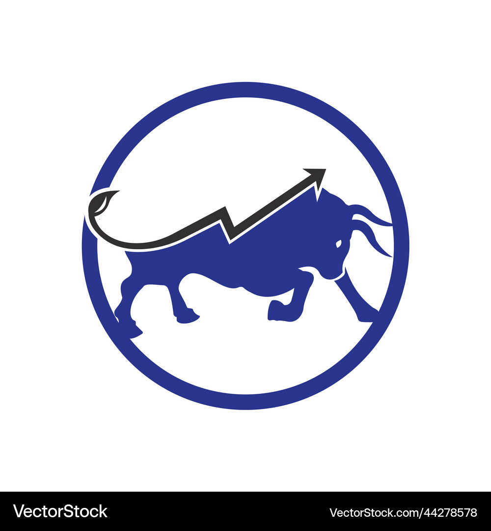 Financial bull logo design template Royalty Free Vector