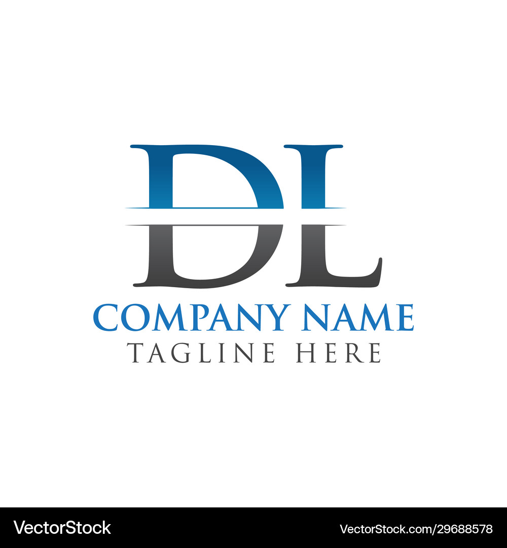 Initial dl letter logo design with blue and grey Vector Image