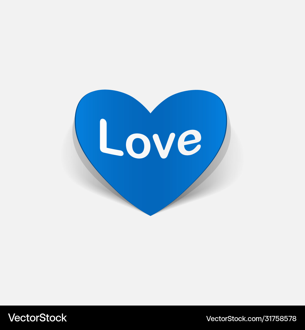 Paper sticker heart love Royalty Free Vector Image