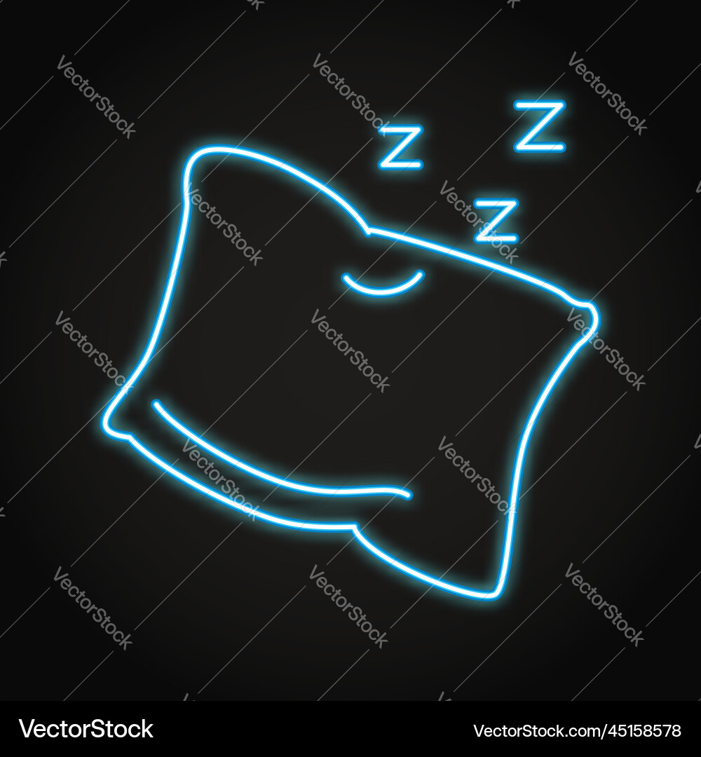 Sleep neon icon in line style Royalty Free Vector Image