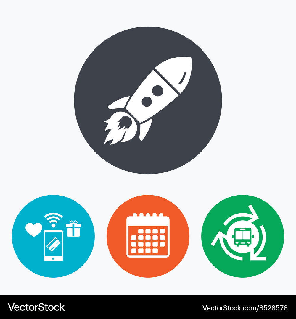 Start up icon startup business rocket sign Vector Image