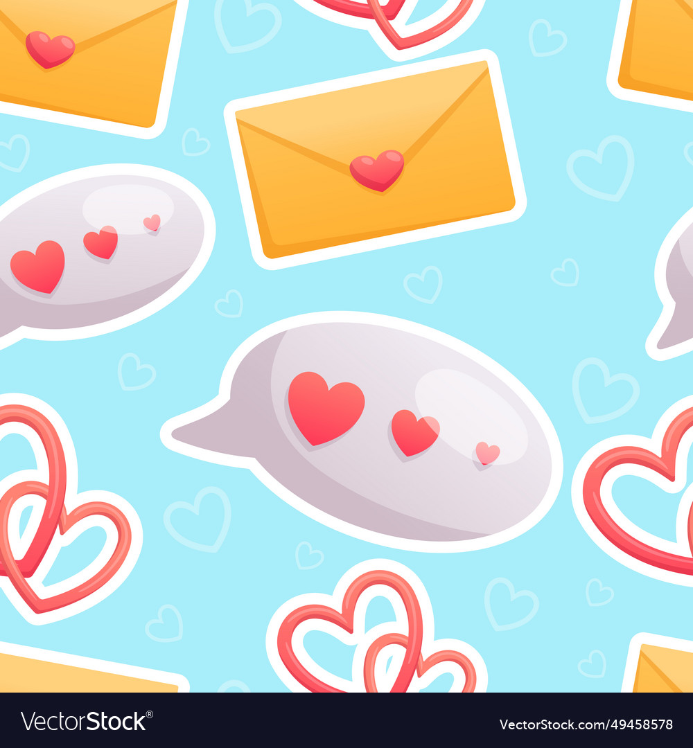 Valentines day cute stickers bubble speech Vector Image