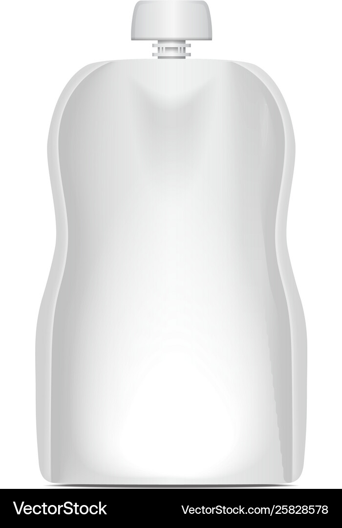 White blank flexible pouch with cap for food Vector Image