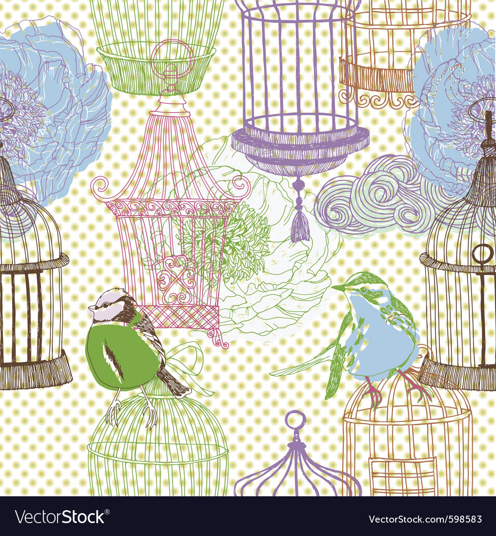 Bird collage background Royalty Free Vector Image