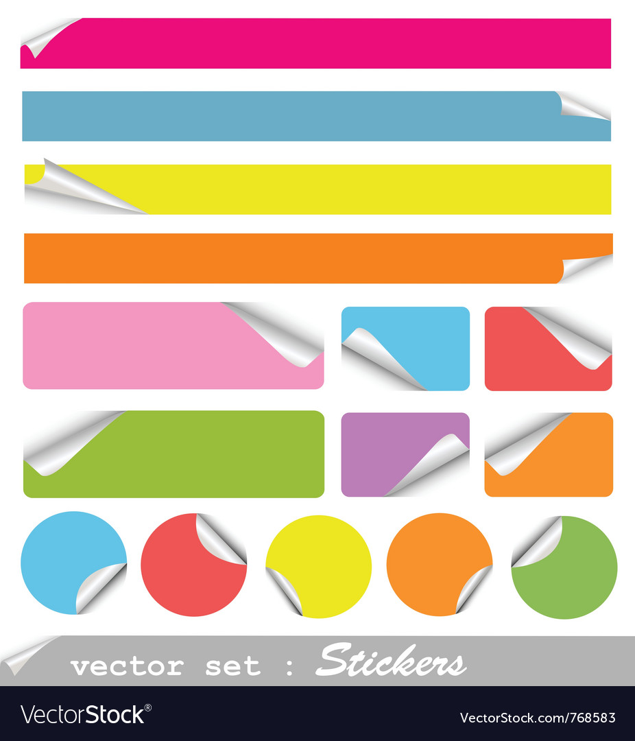 Blank stickers Royalty Free Vector Image - VectorStock