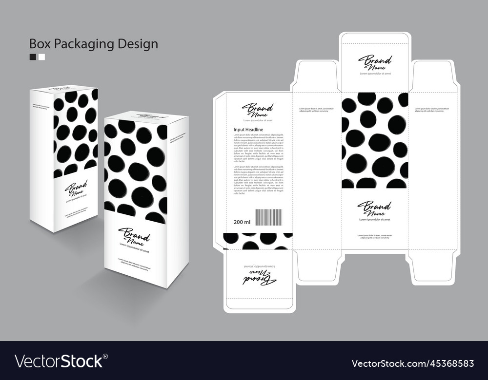 Box design packaging design template Royalty Free Vector