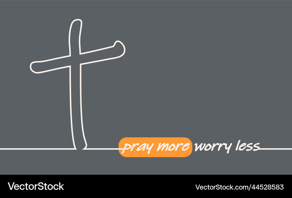 Christianity concept cross and pray Royalty Free Vector