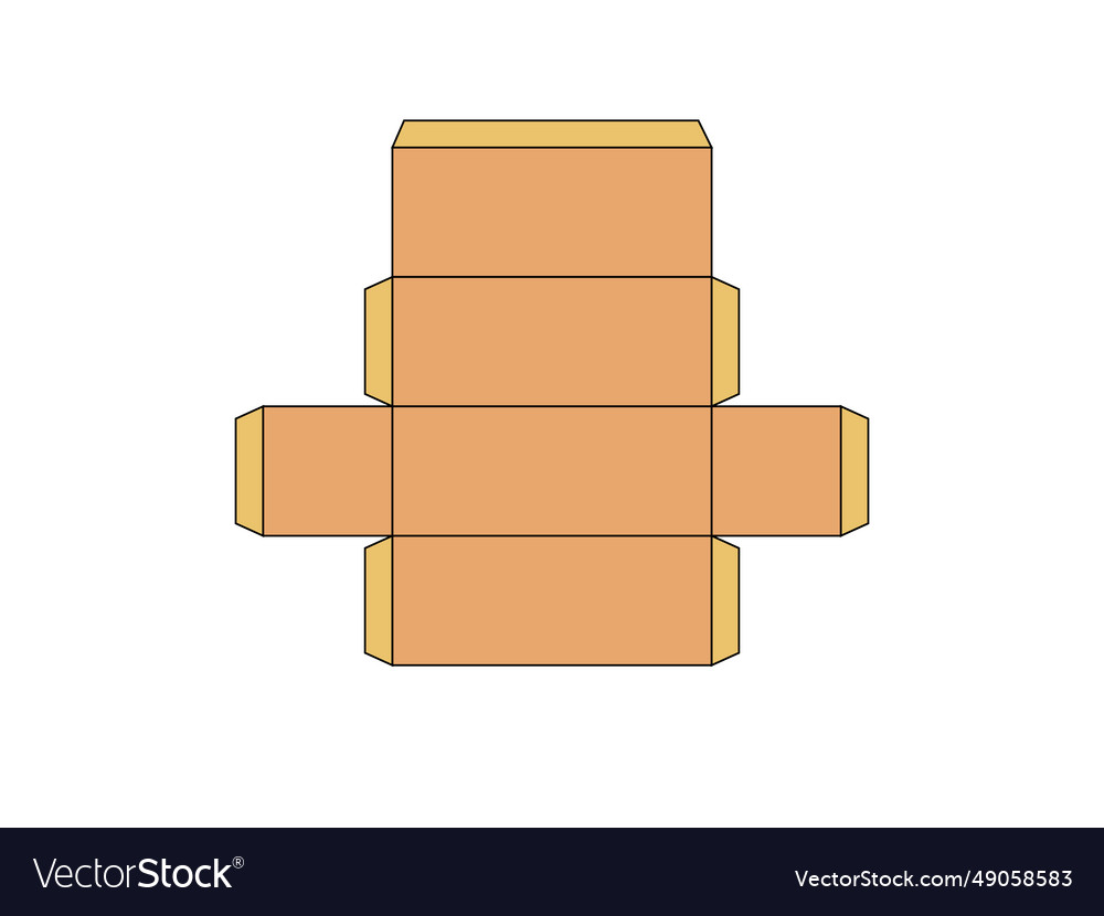 Cutting a rectangular box packaging Royalty Free Vector