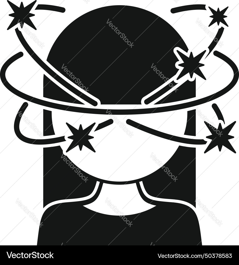 Face dizziness icon simple person vertigo Vector Image