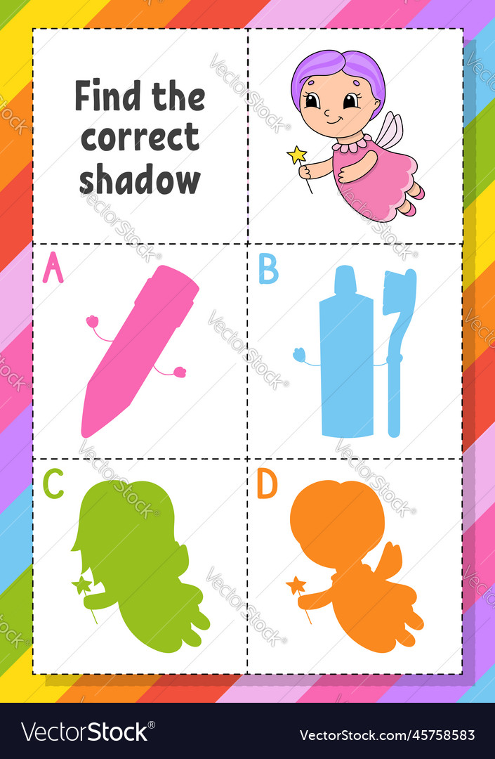 Find the correct shadow education developing Vector Image