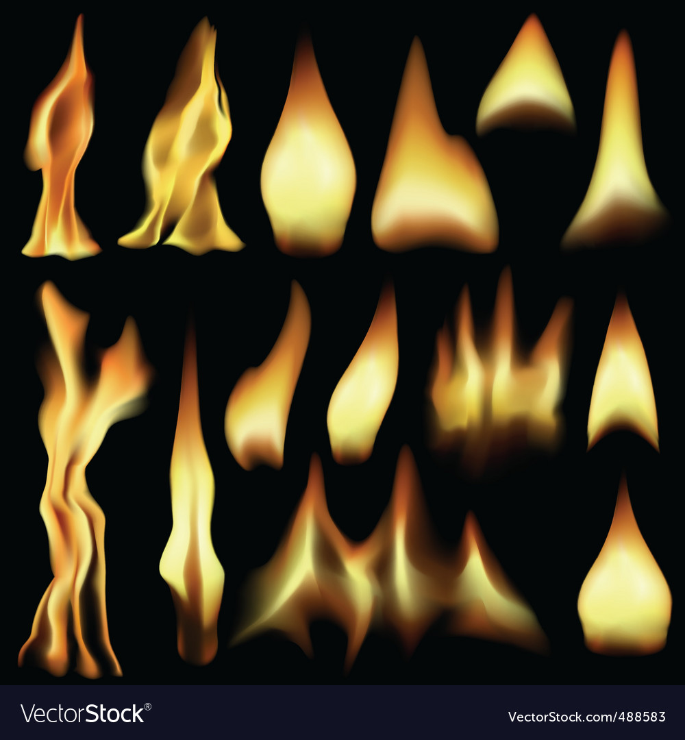 Fire elements Royalty Free Vector Image - VectorStock