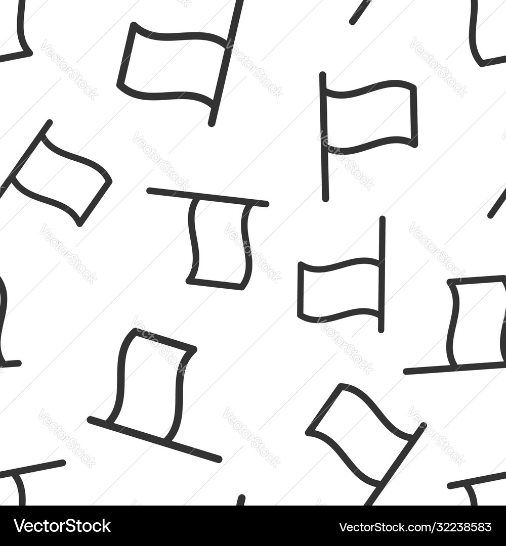 Flag icon in flat style pin on white isolated Vector Image
