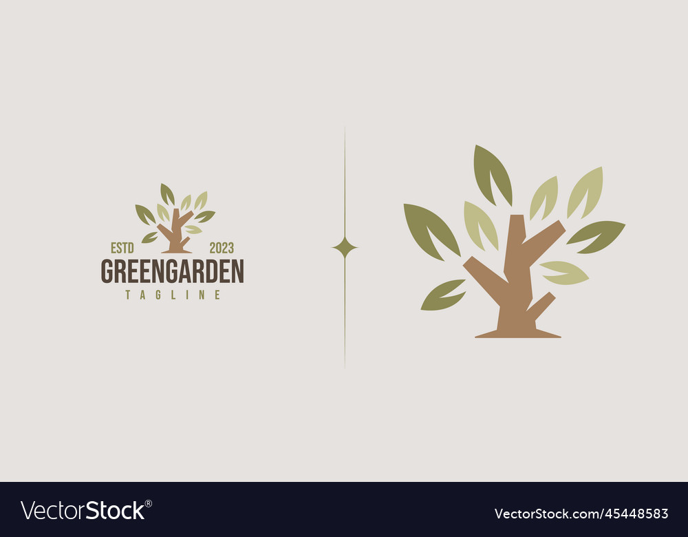 Flat tree logo template universal creative Vector Image