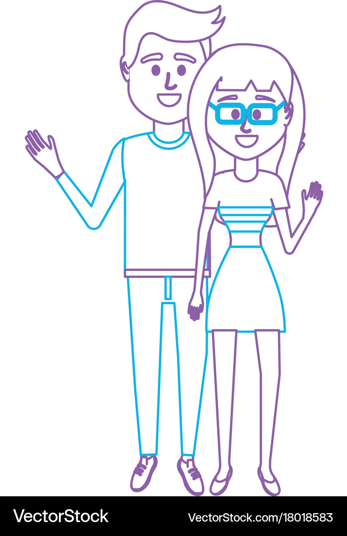 Line couple together with clouthes design Vector Image