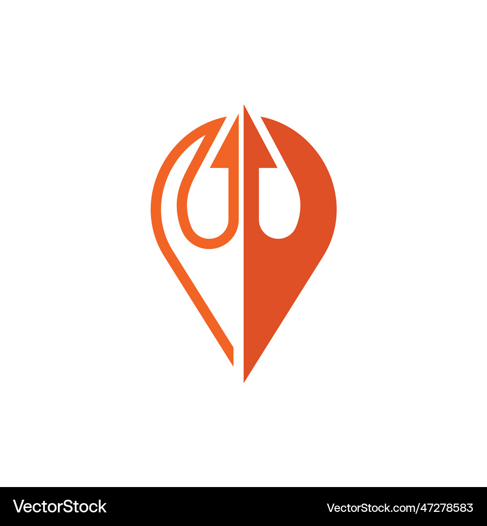 Pin and arrow logo design template icon Royalty Free Vector
