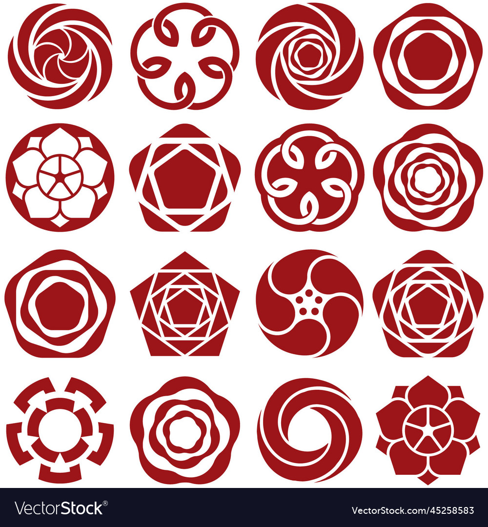 Rose icons in a variety of styles Royalty Free Vector Image