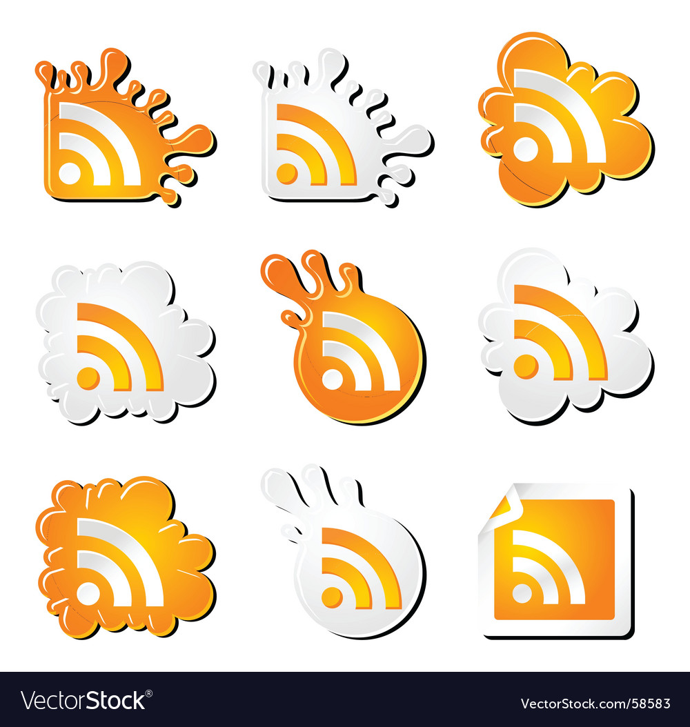 Rss set Royalty Free Vector Image - VectorStock