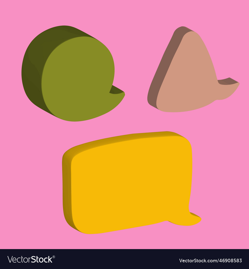 Speech bubble 3d talking clouds for chat Vector Image