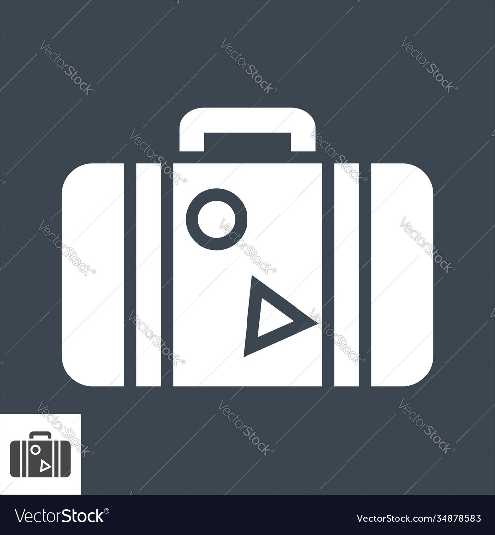 Suitcase flat icon Royalty Free Vector Image - VectorStock